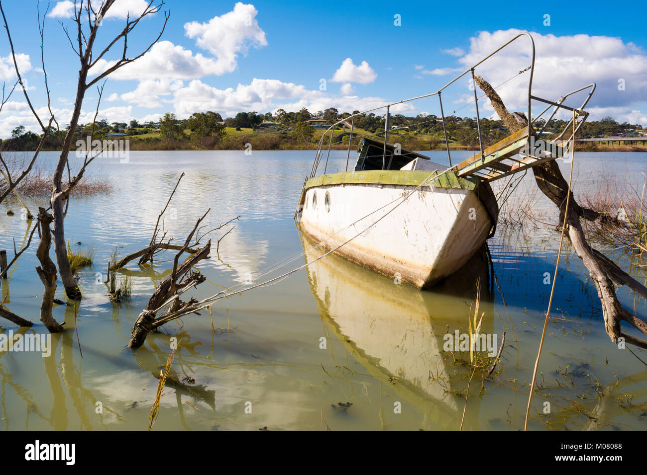 Murray Bridge, South Australia, Australia - August 19, 2017: Tied up ...