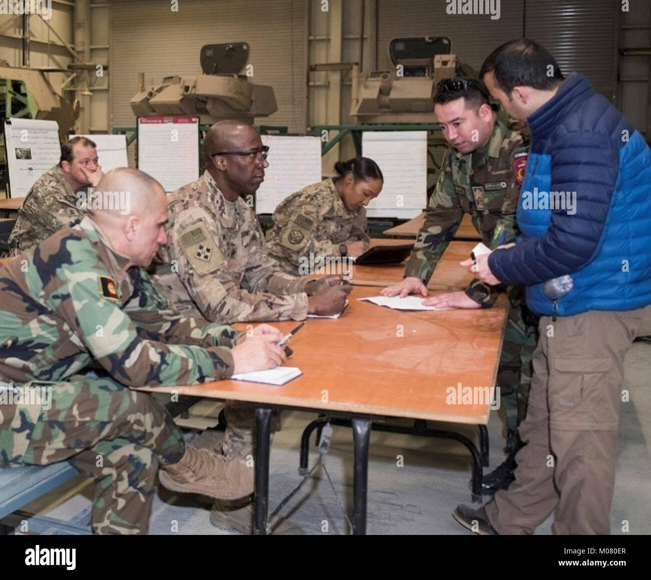 Command Sgt. Maj. Said Jalal Salat (second from right), Afghan National ...