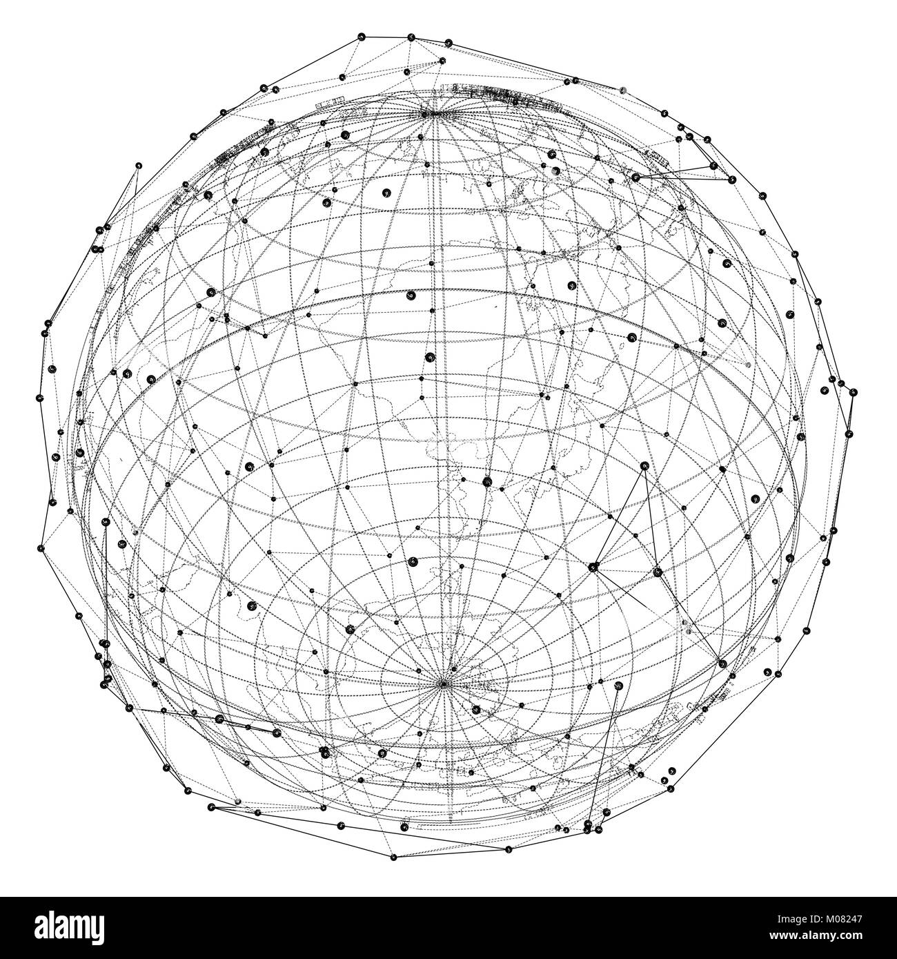 Close up of Earth and network lines on top of it Stock Vector Image ...