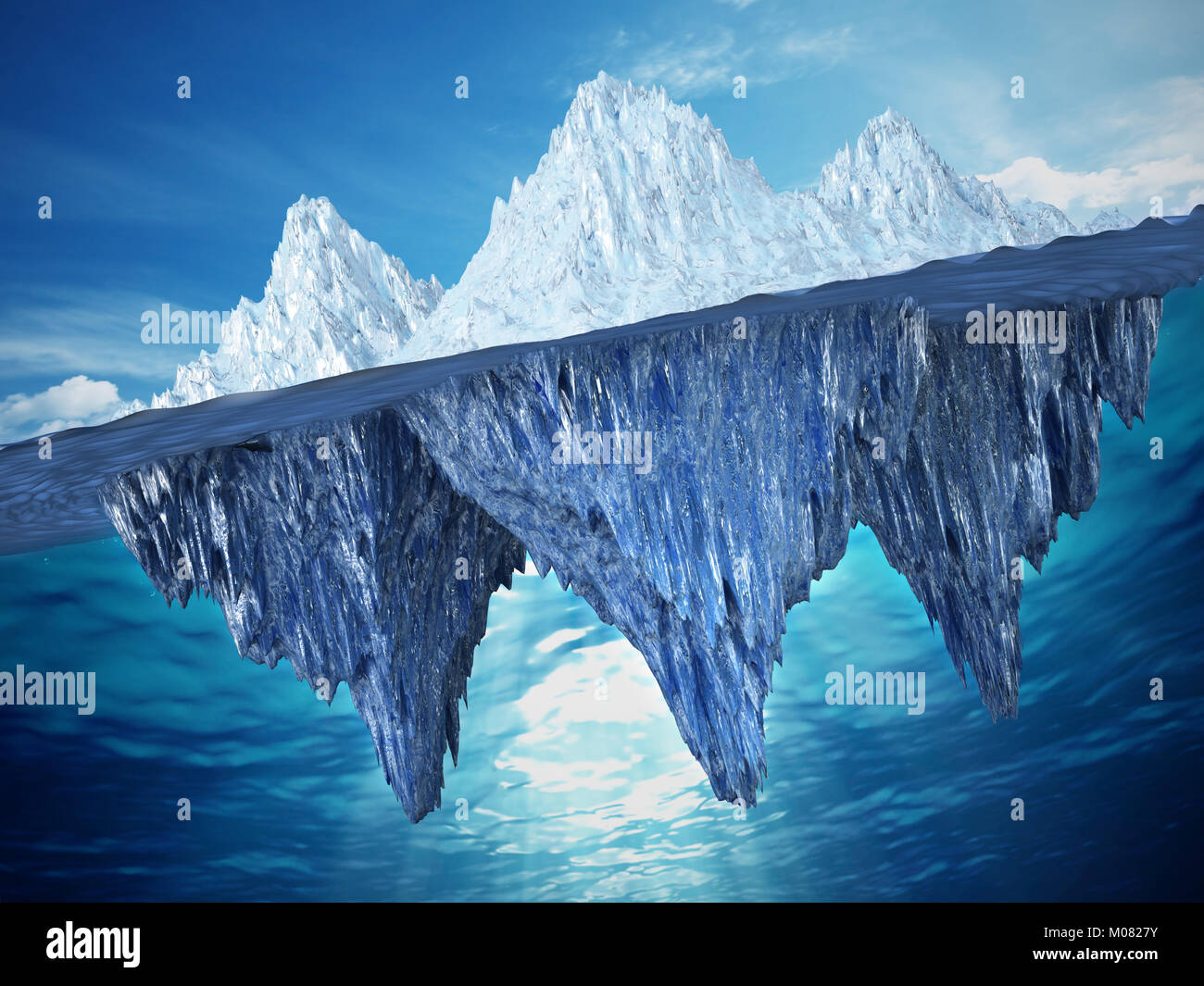 Realistic 3D illustration of an iceberg. 3D illustration Stock Photo ...