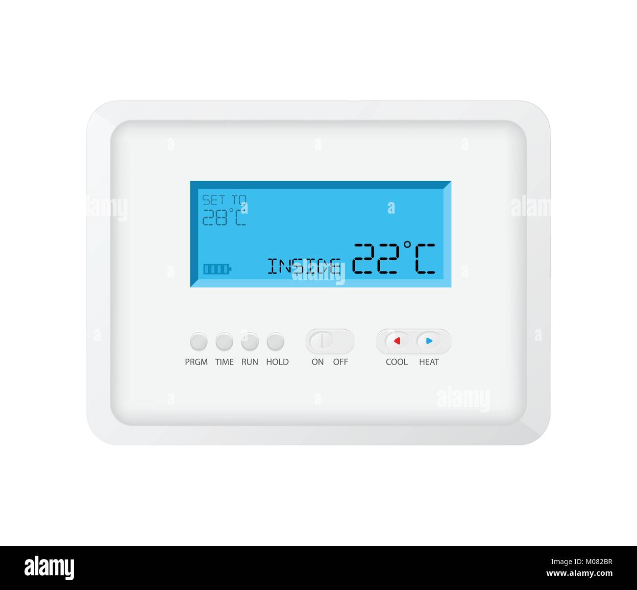 modern programmable thermostat on white background Stock Vector Image ...
