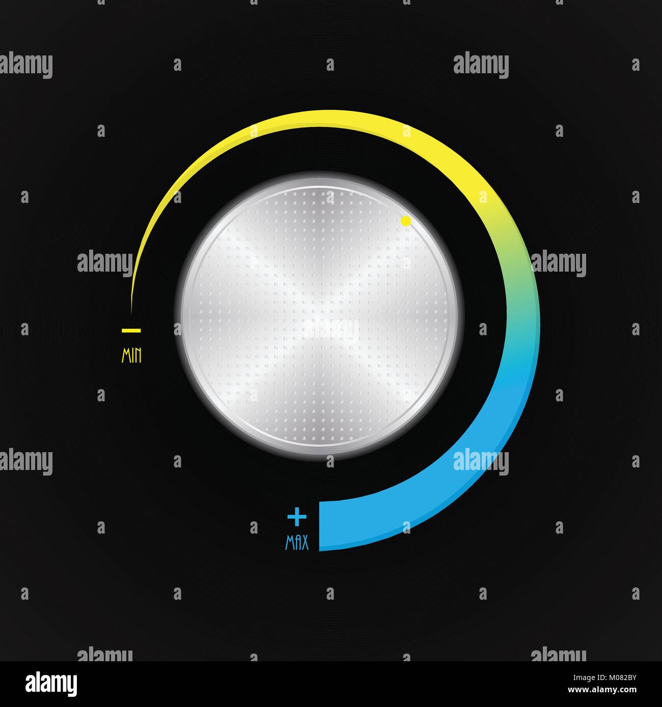 special volume control button, silver radio player volume knob Stock ...