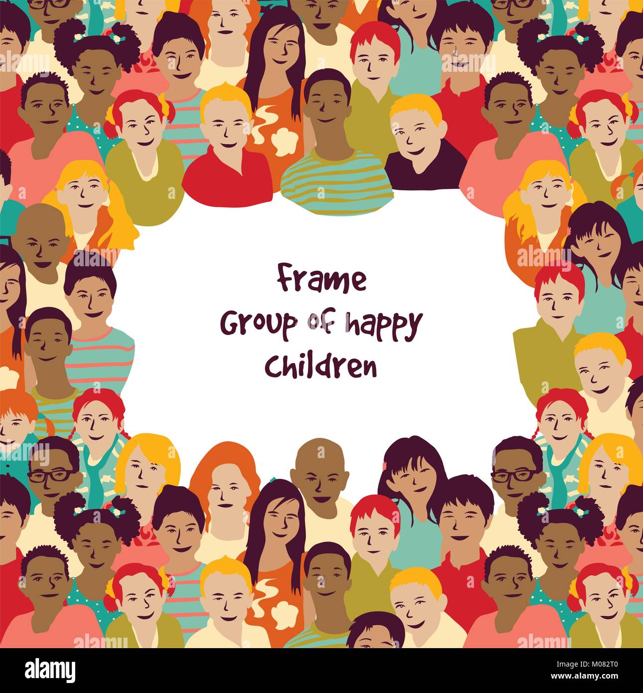 Frame group of happy children Stock Vector Image & Art - Alamy