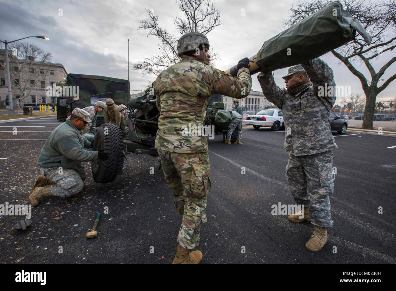 U.S. Army Soldiers with A Battery, 3-112th Field Artillery, New Jersey Army National Guard ...