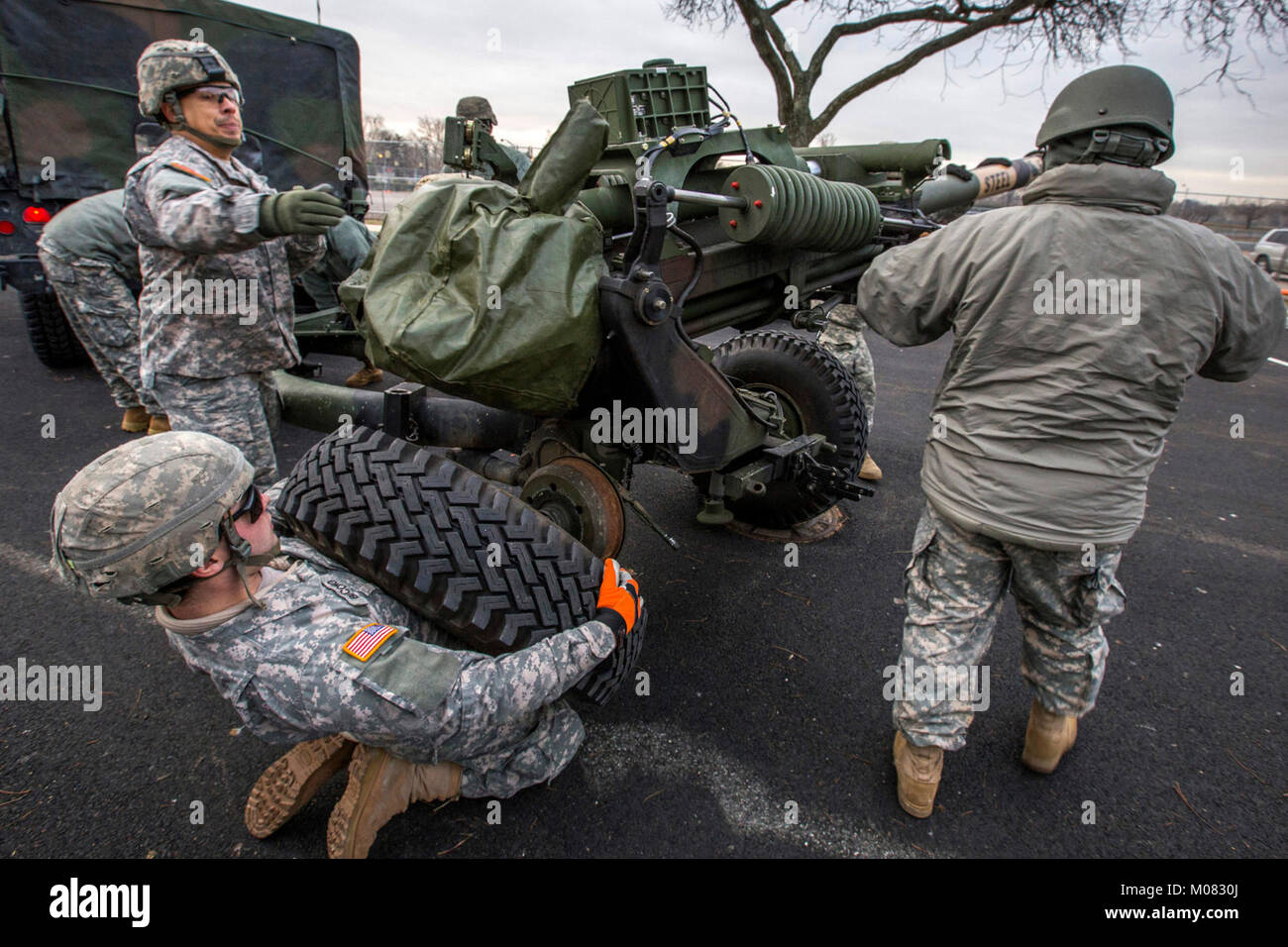 U.S. Army Soldiers with A Battery, 3-112th Field Artillery, New Jersey Army National Guard ...