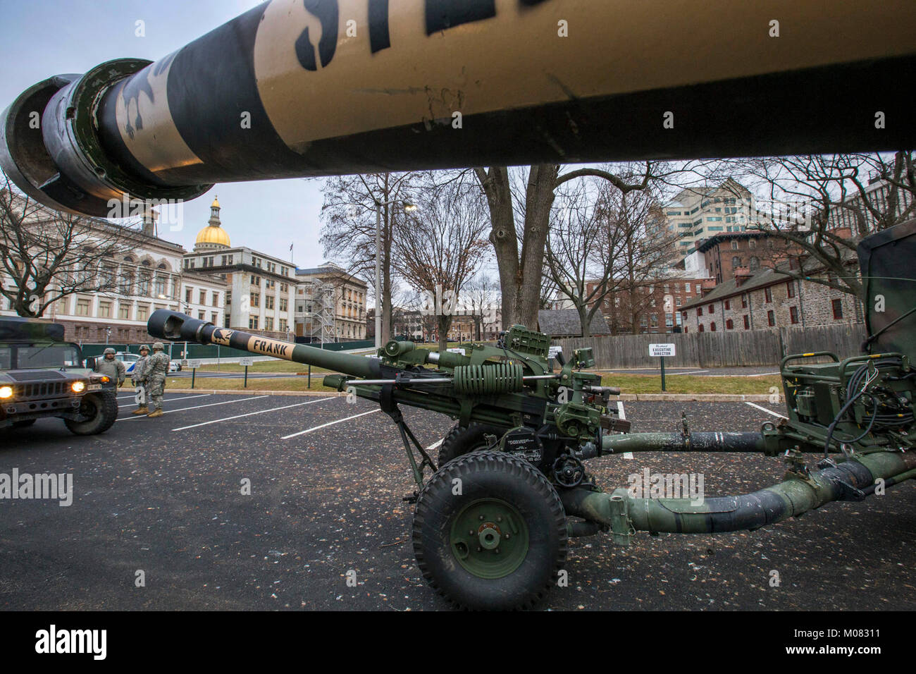 U.S. Army M119A3 howitzers with Battery A, 3-112th Field Artillery, New ...