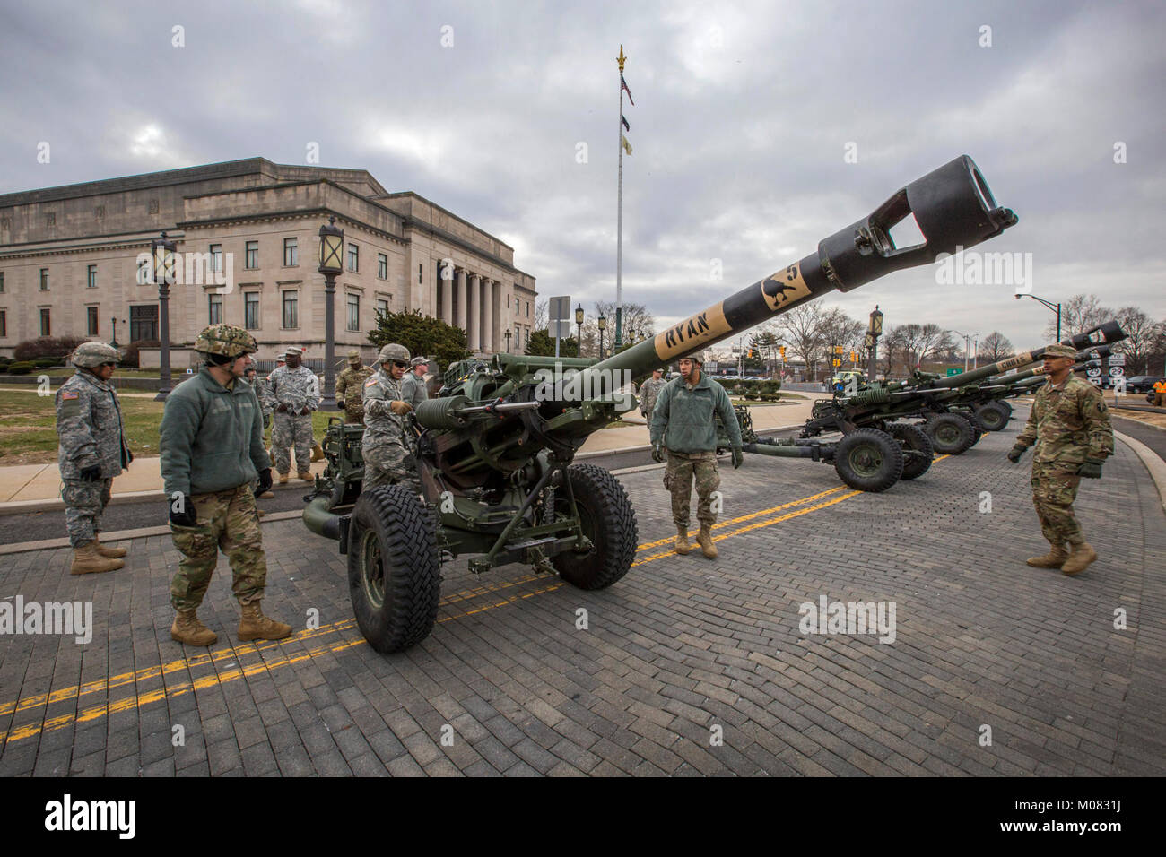U.S. Army Soldiers with A Battery, 3-112th Field Artillery, New Jersey Army National Guard ...