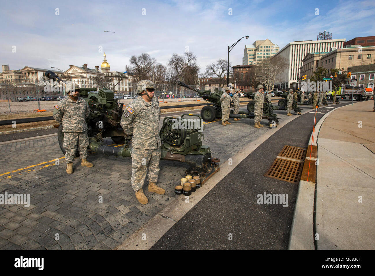U.S. Army Soldiers with A Battery, 3-112th Field Artillery, New Jersey Army National Guard ...