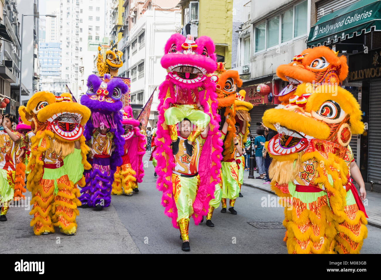 China, Hong Kong, Chinese Lions Stock Photo - Alamy