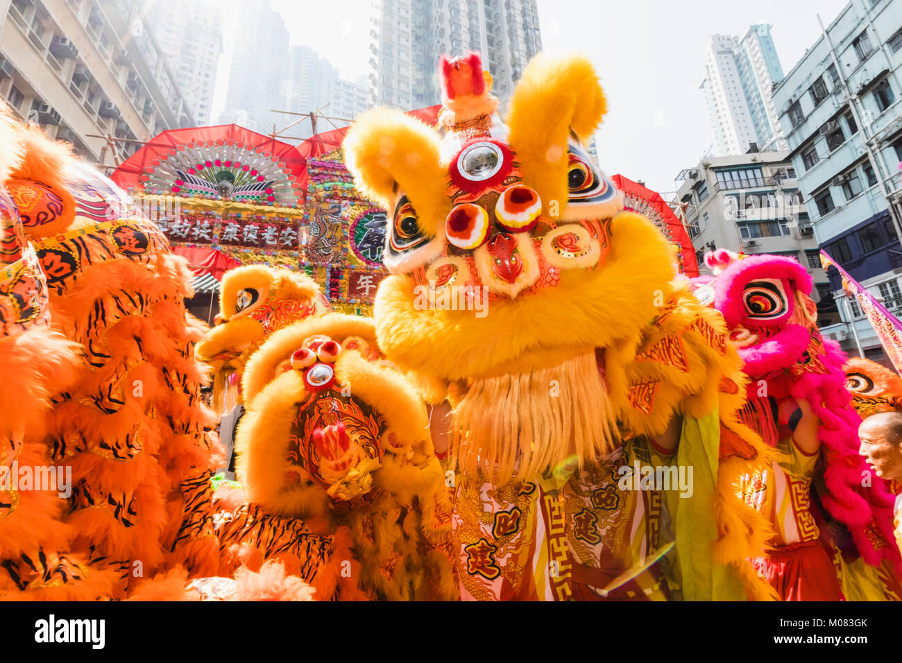 China, Hong Kong, Chinese Lions Stock Photo - Alamy