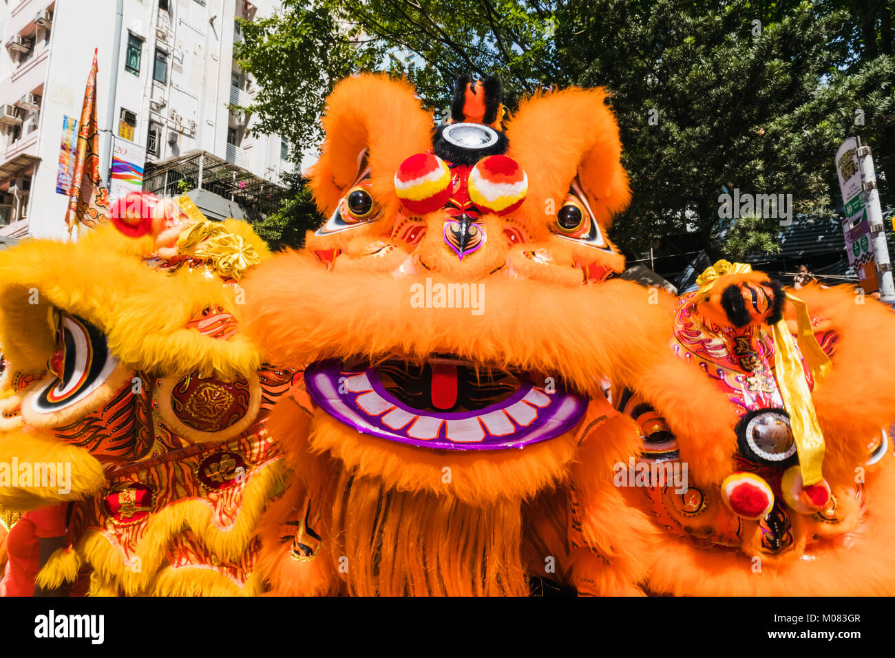 China, Hong Kong, Chinese Lions Stock Photo - Alamy