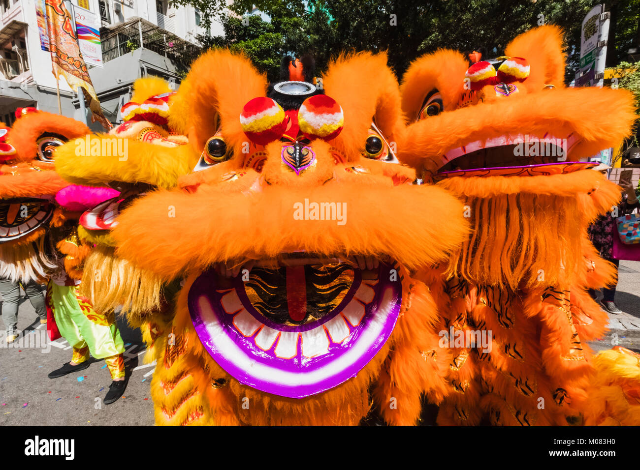 China, Hong Kong, Chinese Lions Stock Photo - Alamy