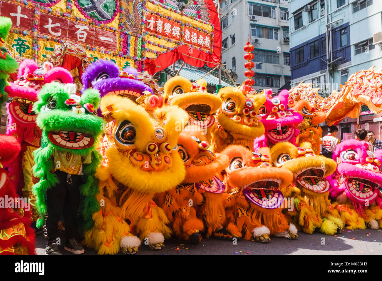 China, Hong Kong, Chinese Lions Stock Photo - Alamy