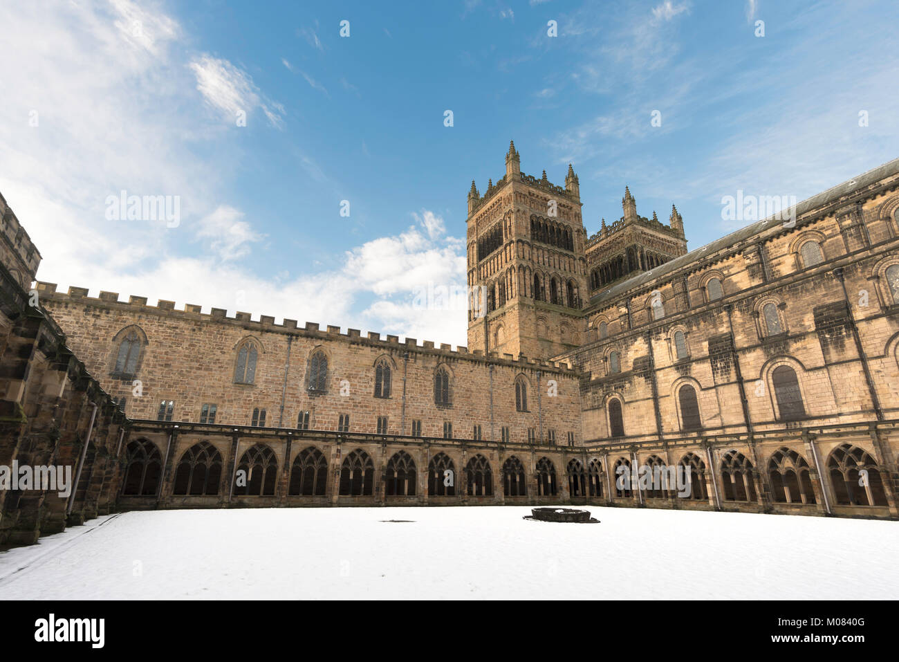 Winter view of Durham Cathedral cloister, England, UK Stock Photo - Alamy