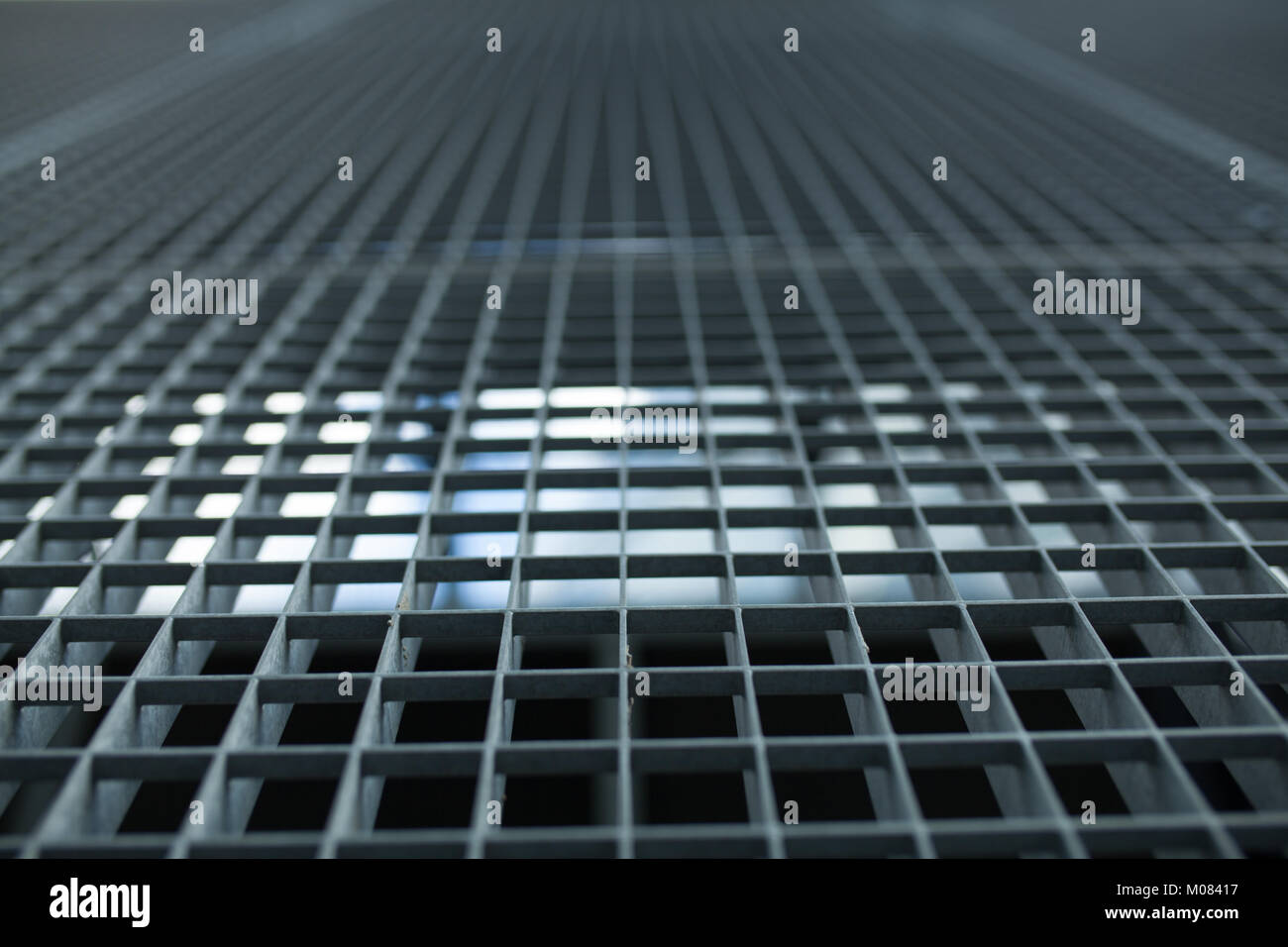 Metal gray lattice with small square cells grid stock background with ...