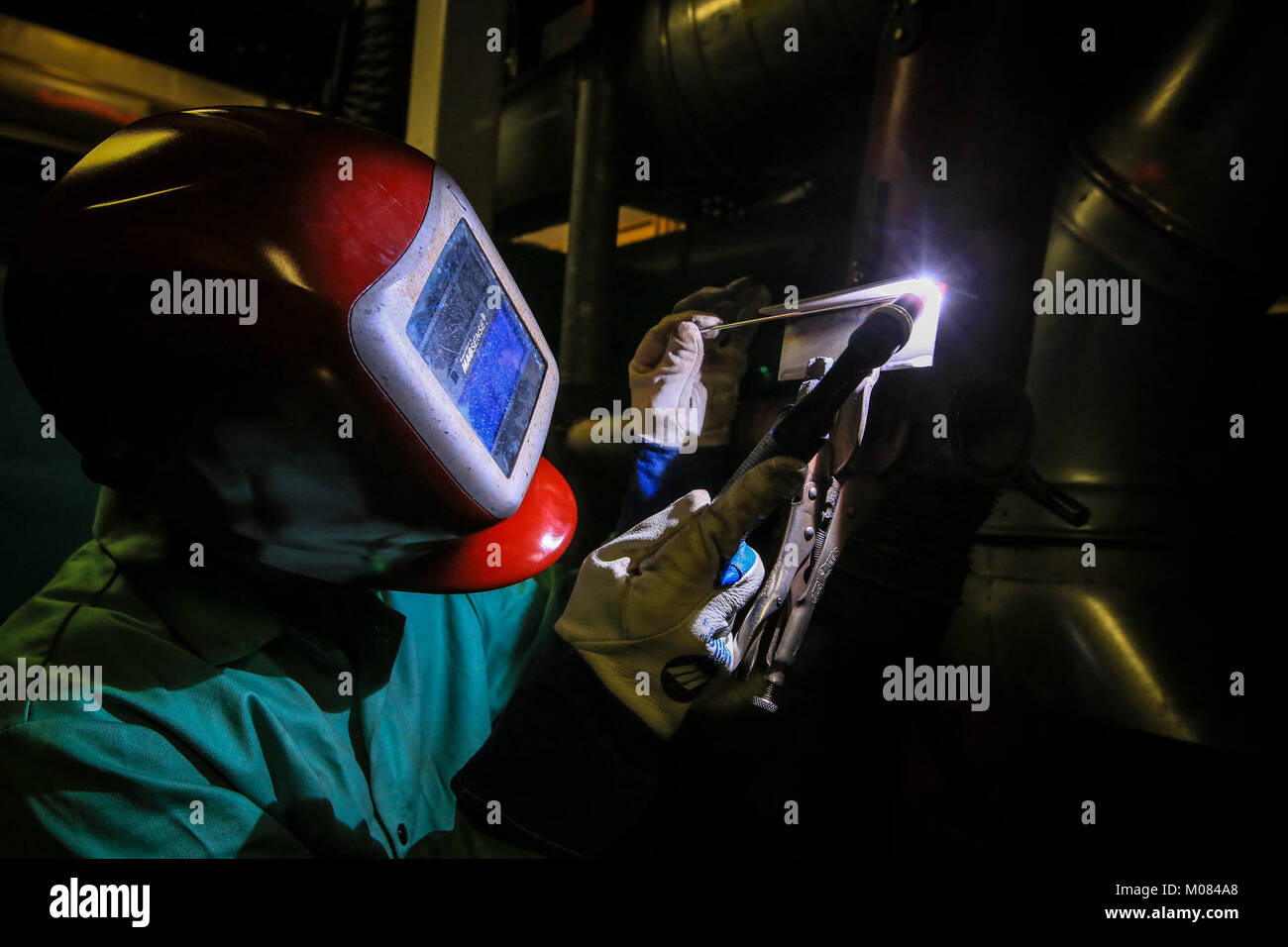 North Carolina Army National Guard Sgt. Michael Gray performs gas ...