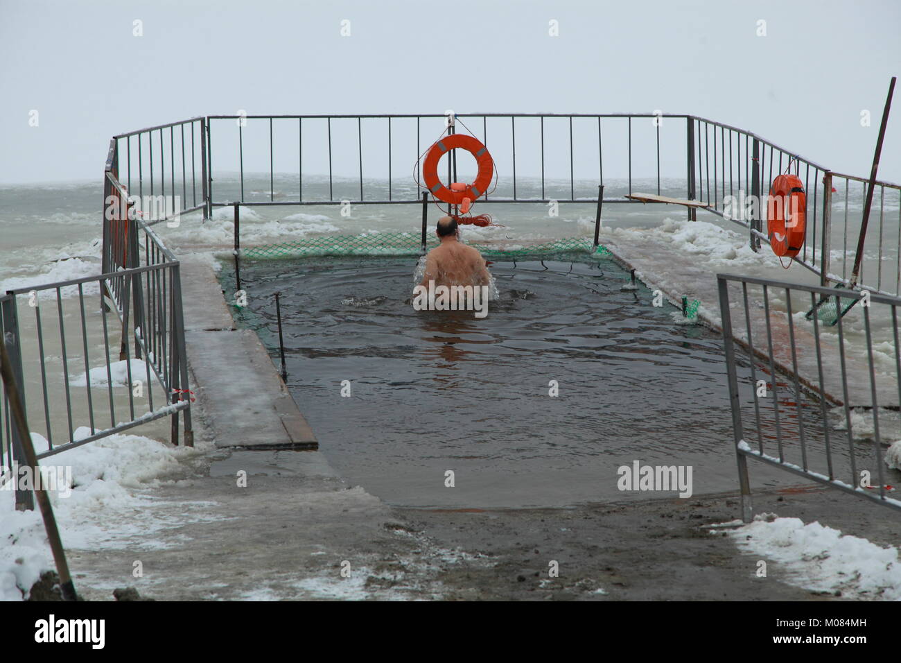 Epiphany In Russia Male Wanting To Imitate Jesus Christ Three Times Dipped In Ice Cold Holy