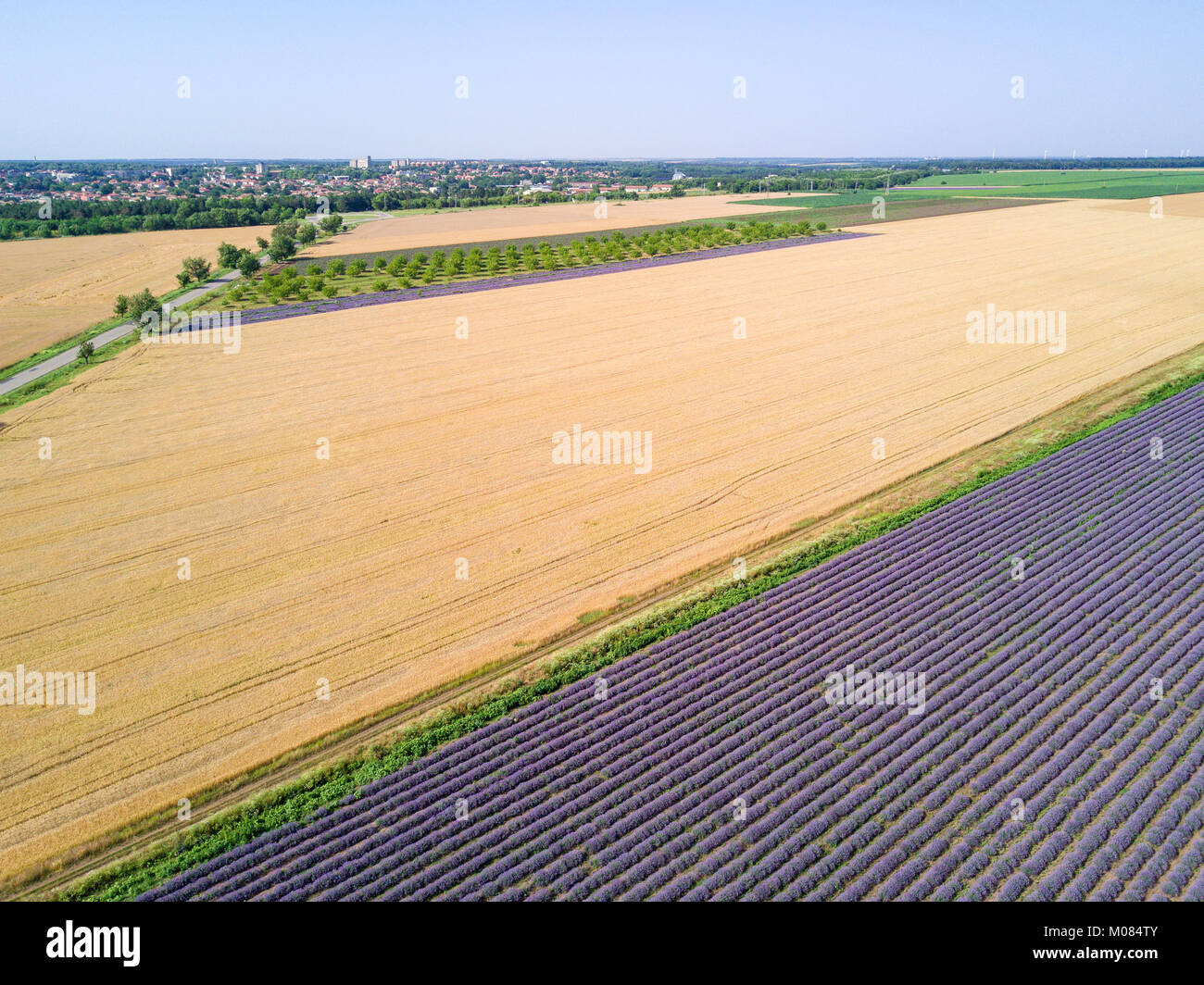 Aerial flight above agricultural fields hi-res stock photography and ...