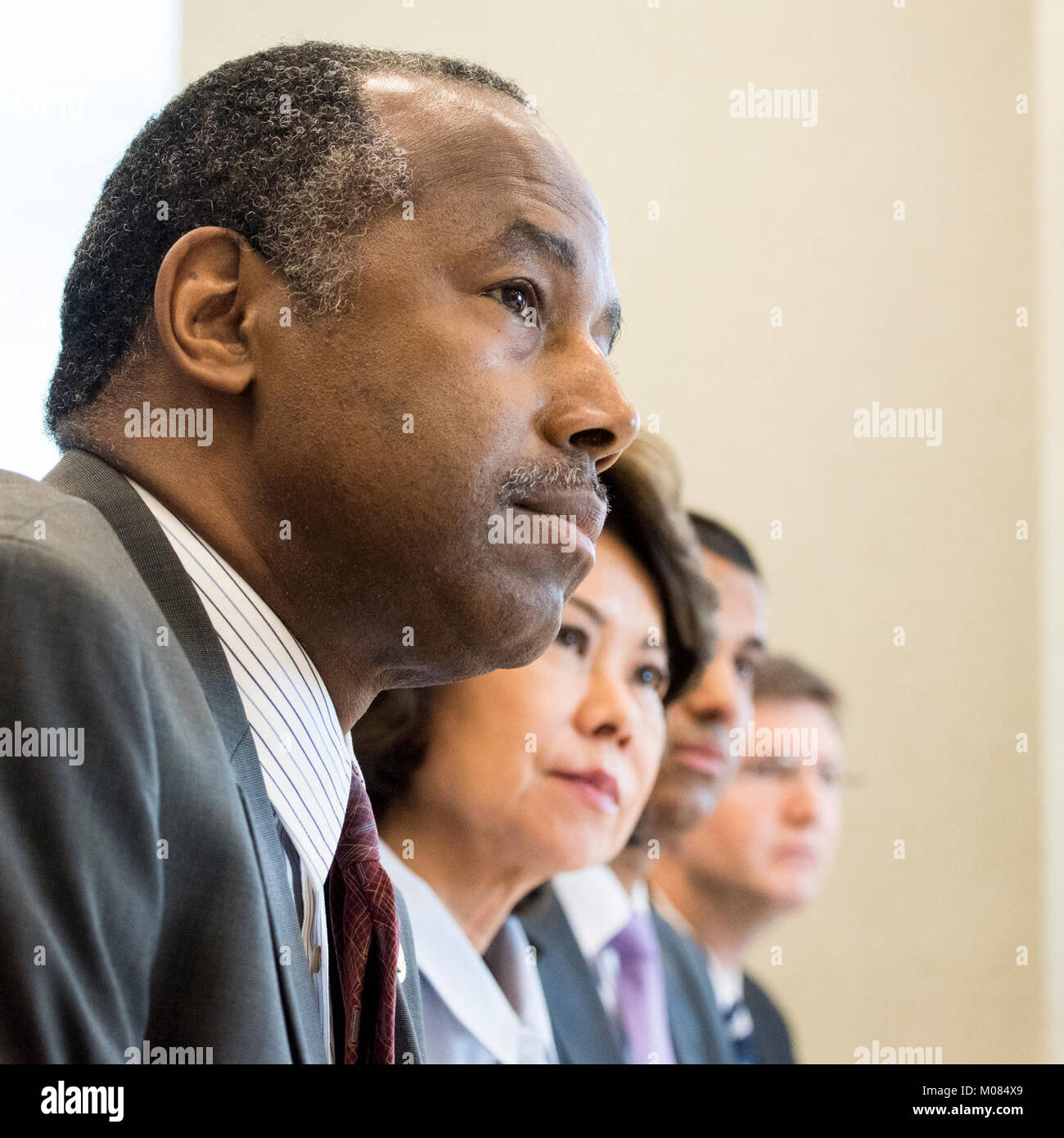 From left, Secretary of Housing and Human Development Dr. Ben Carson ...