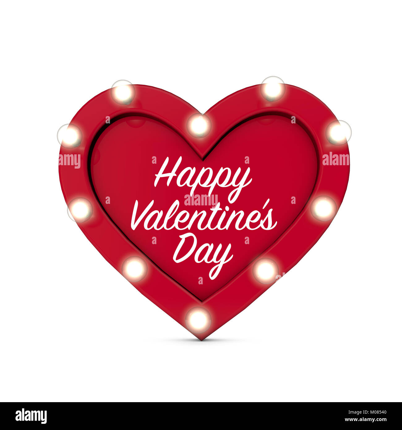 Red love heart shape with romantic message. 3D Rendering Stock Photo ...