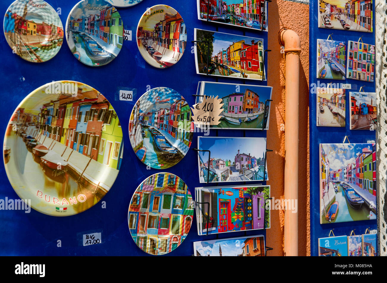 The Island of Burano near Venice, Italy, famous for its pretty multi ...