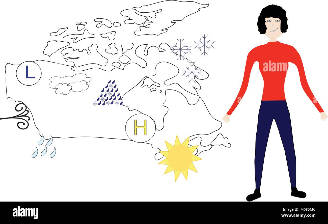 Canadian weather map Stock Vector Images - Alamy