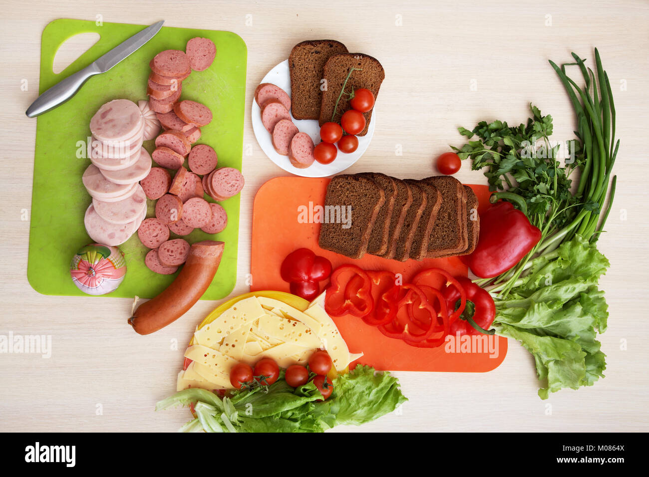 sliced food products Stock Photo - Alamy