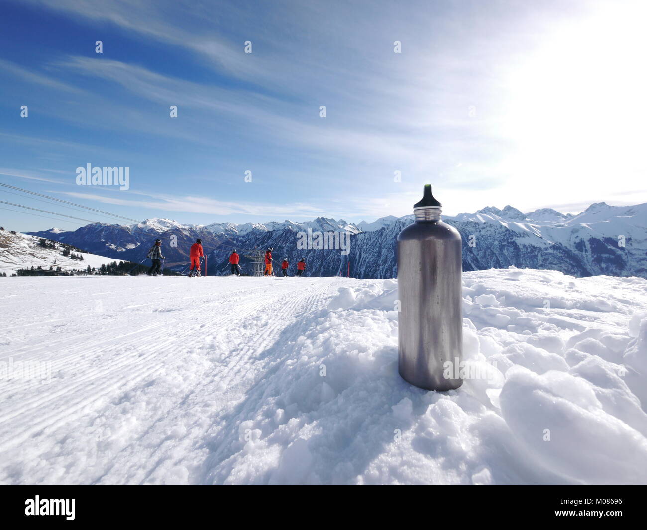 silver thermos flask slope Stock Photo - Alamy