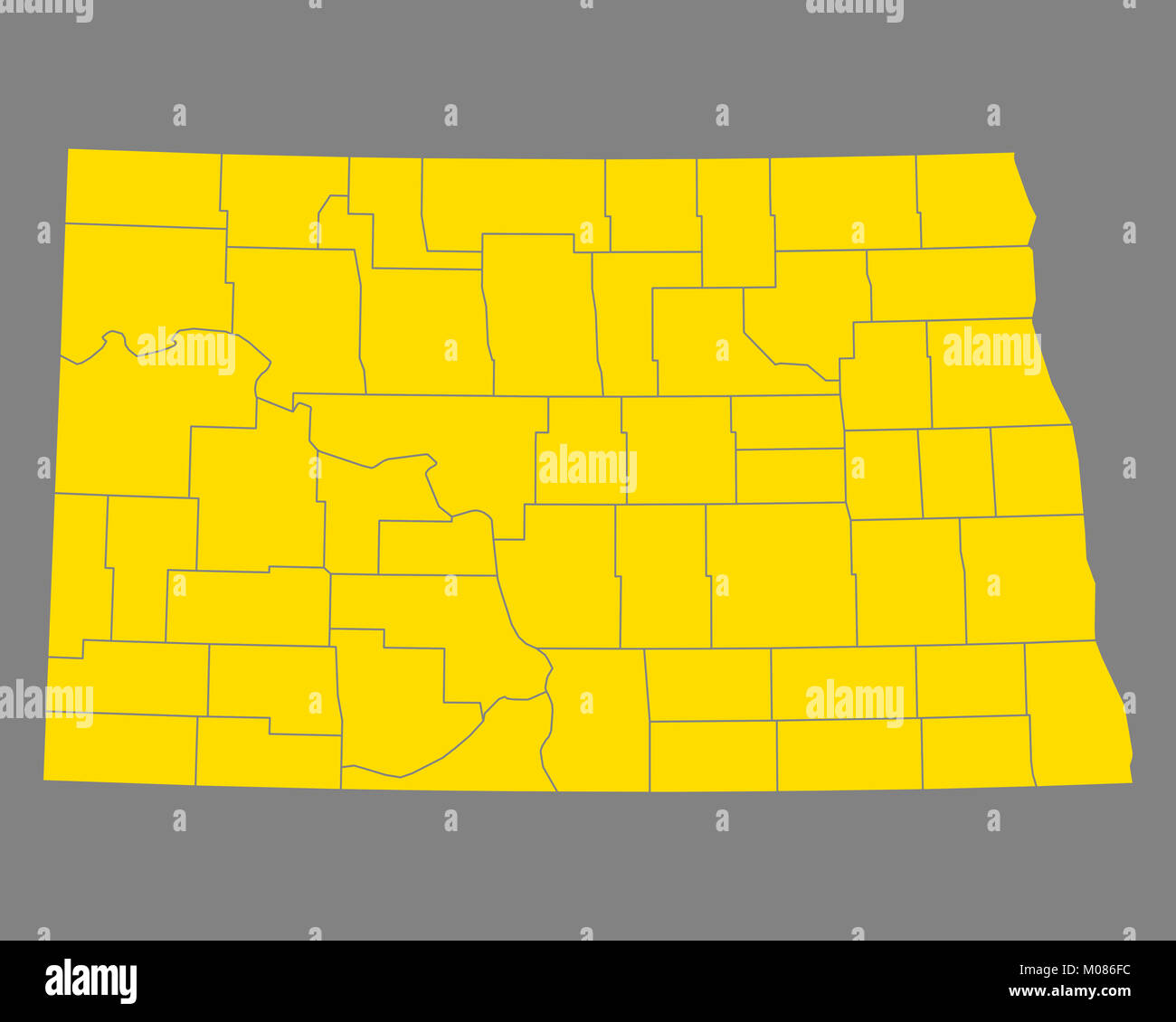 Map of North Dakota Stock Photo - Alamy