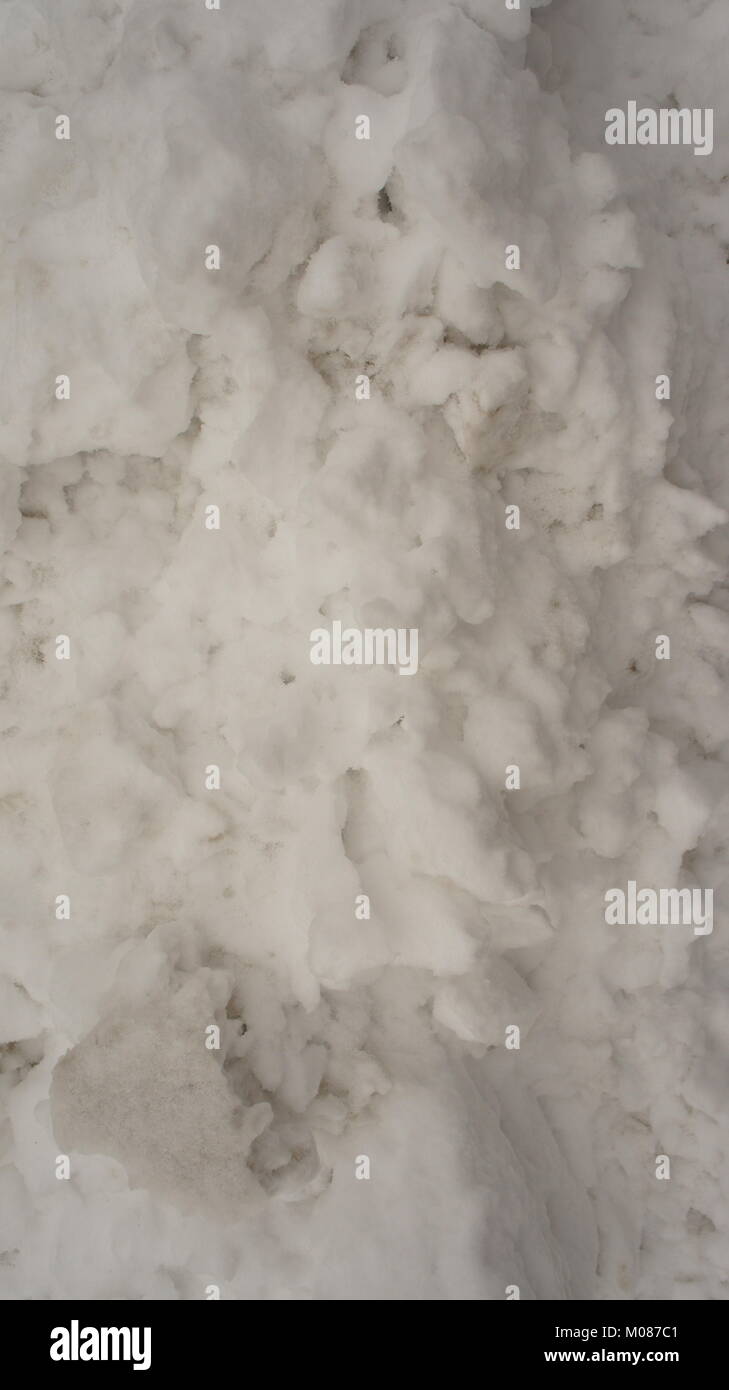 Snowy background snow texture. White snow flat layer lying on the ...