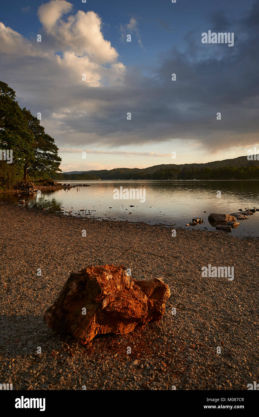 Coniston water sunset, The Lake District National Park, Cumbria ...