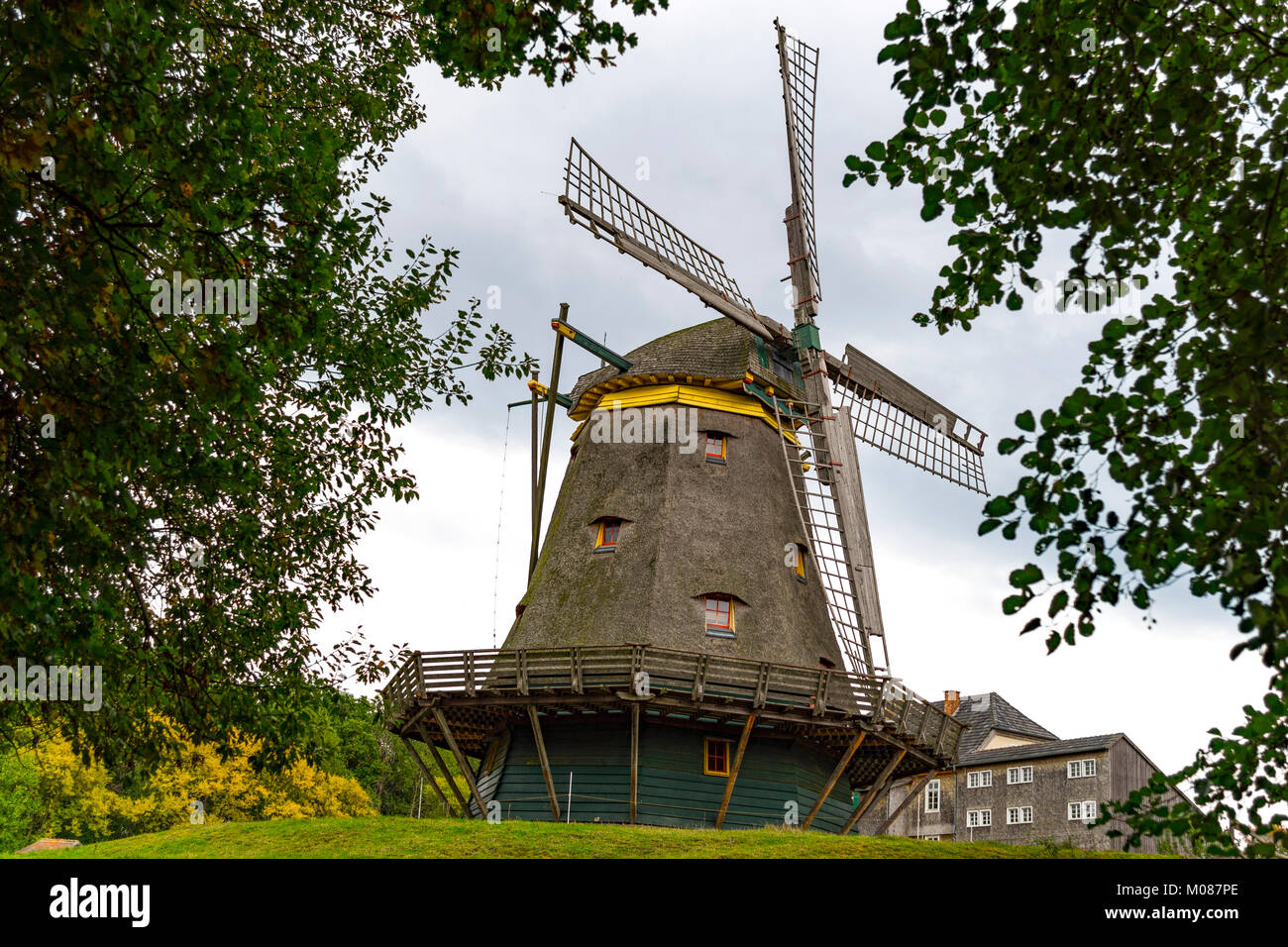 Ancient wooden windmill in Germany Stock Photo - Alamy