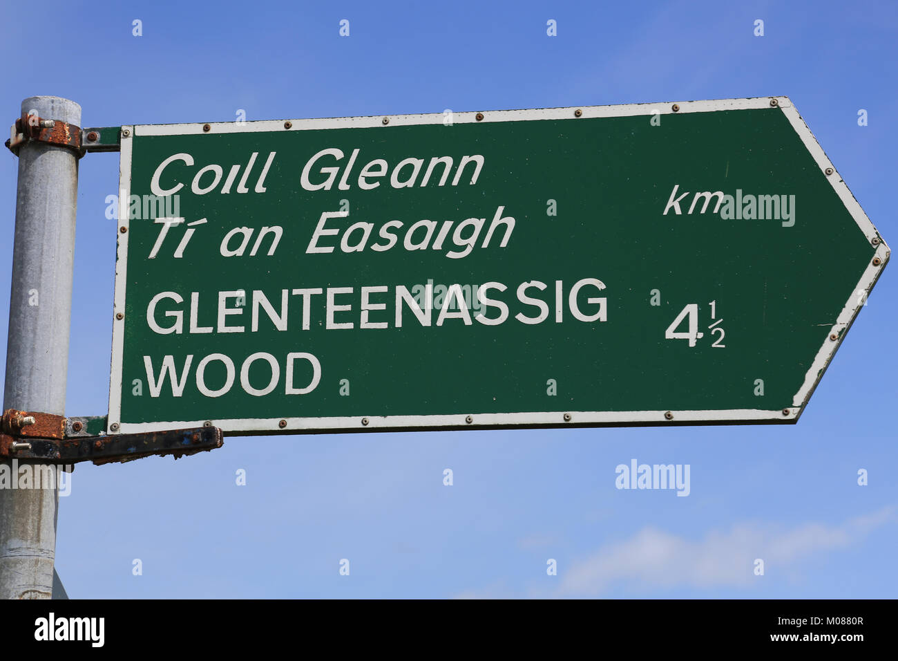 road direction sign dingle peninsula, wild atlantic way, county kerry ...