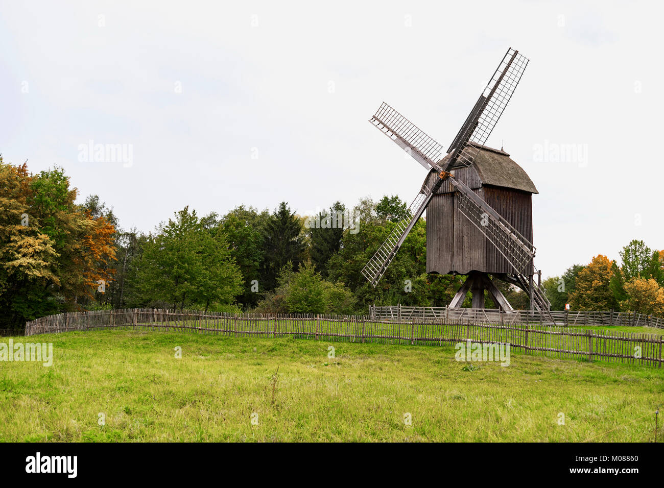 Ancient wooden windmill in Germany Stock Photo - Alamy