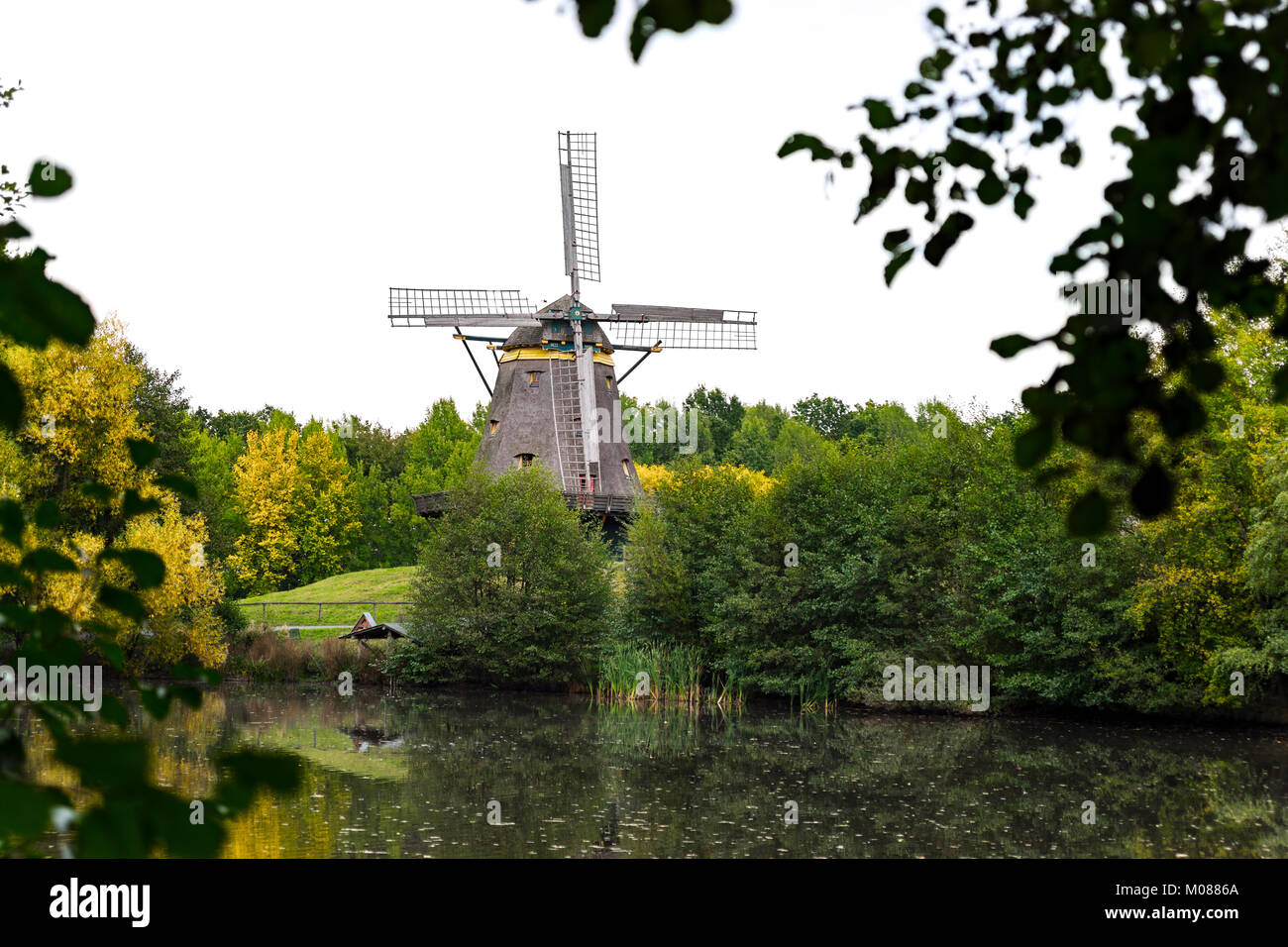 Ancient wooden windmill in Germany Stock Photo - Alamy