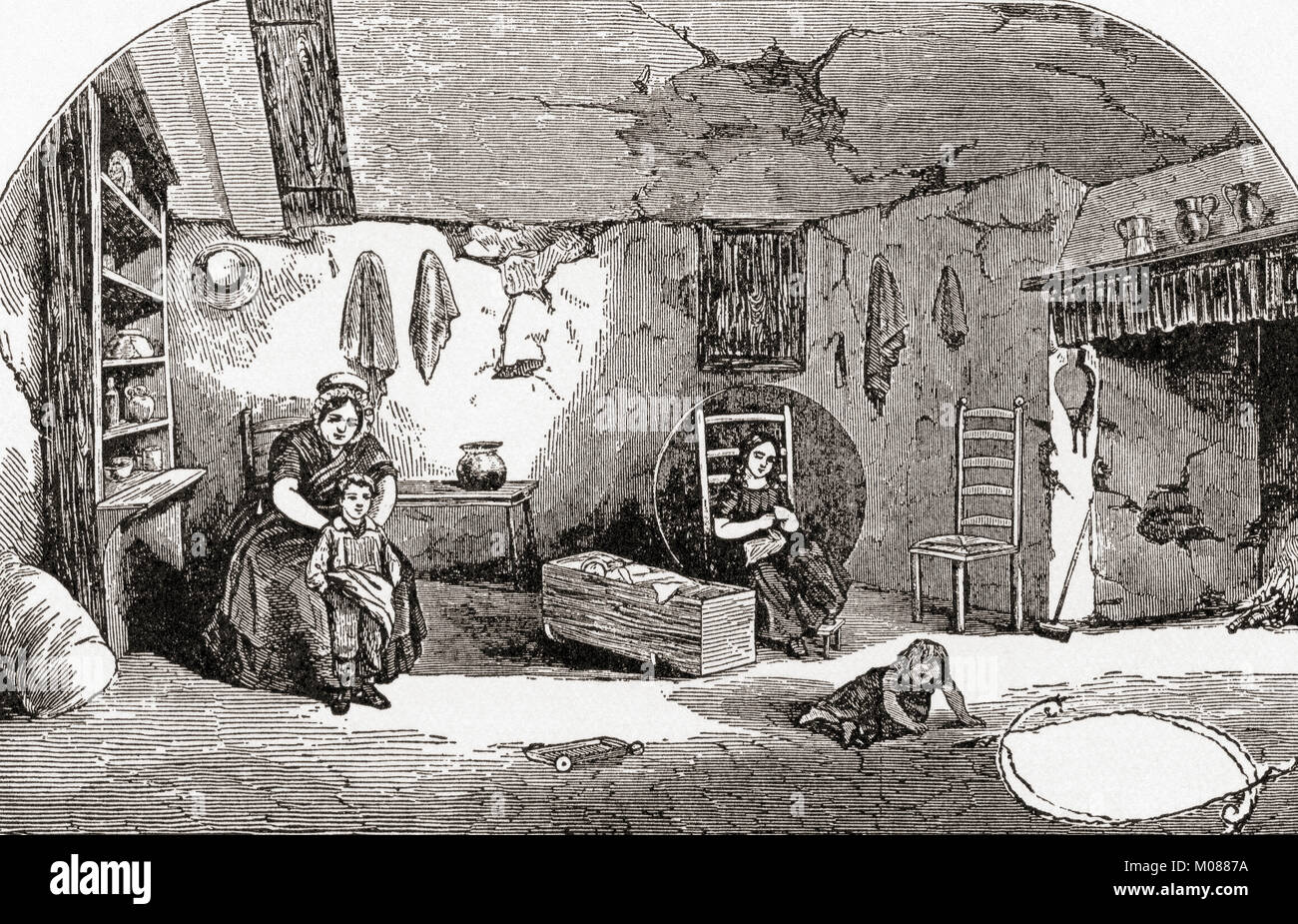 Illustration family poor hi-res stock photography and images - Alamy