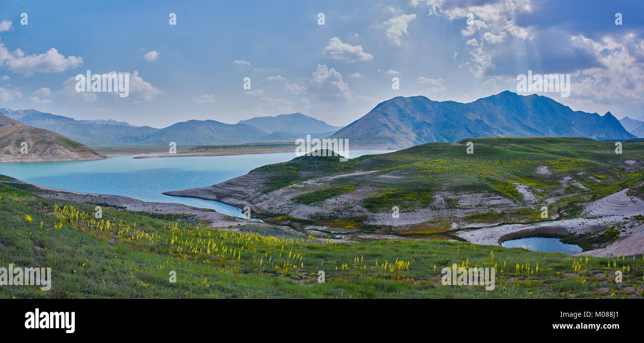 Lar National Park-Iran, mountain, lake and blue sky Stock Photo - Alamy