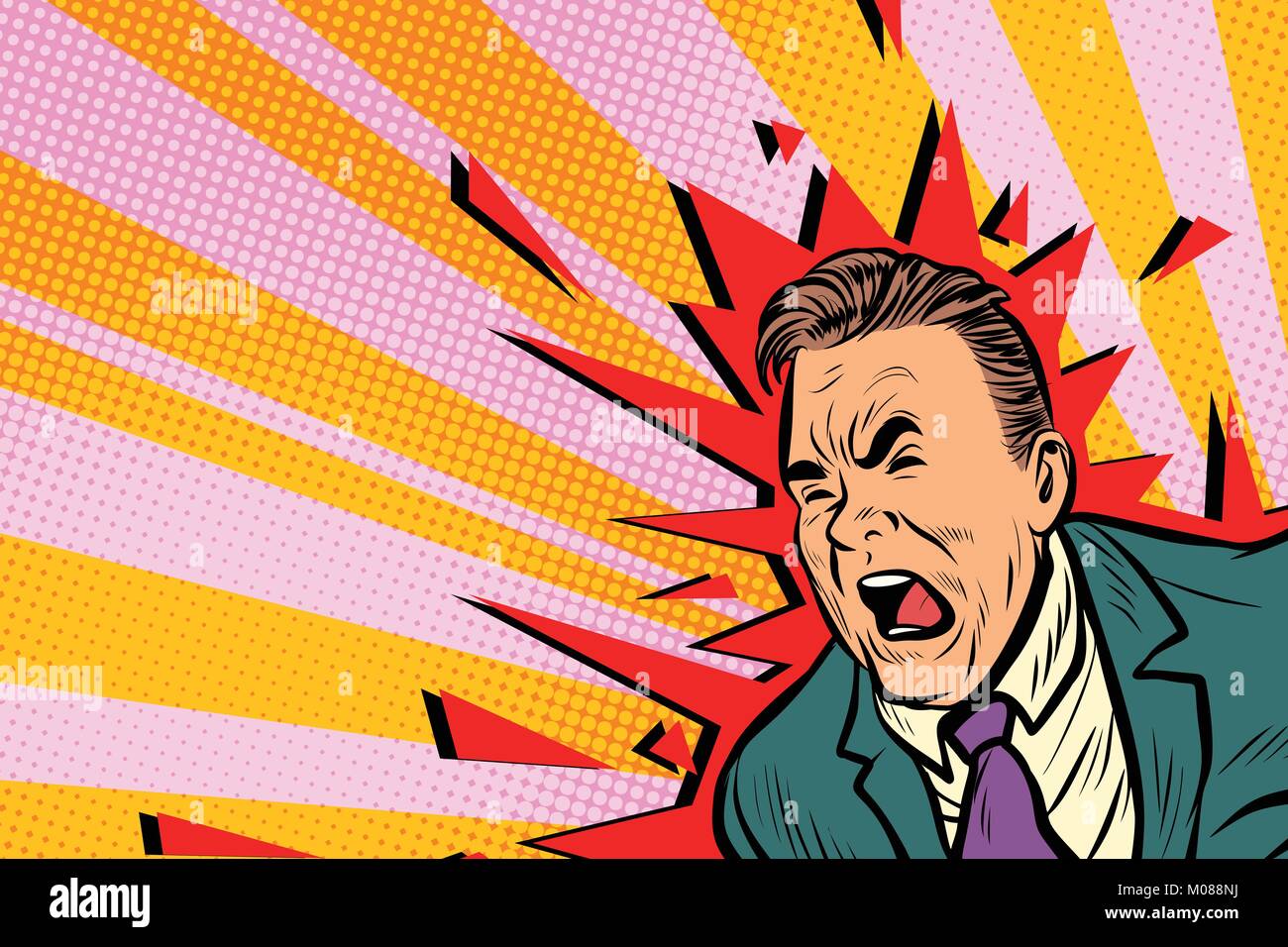 Young male boss stressed Stock Vector Images - Alamy