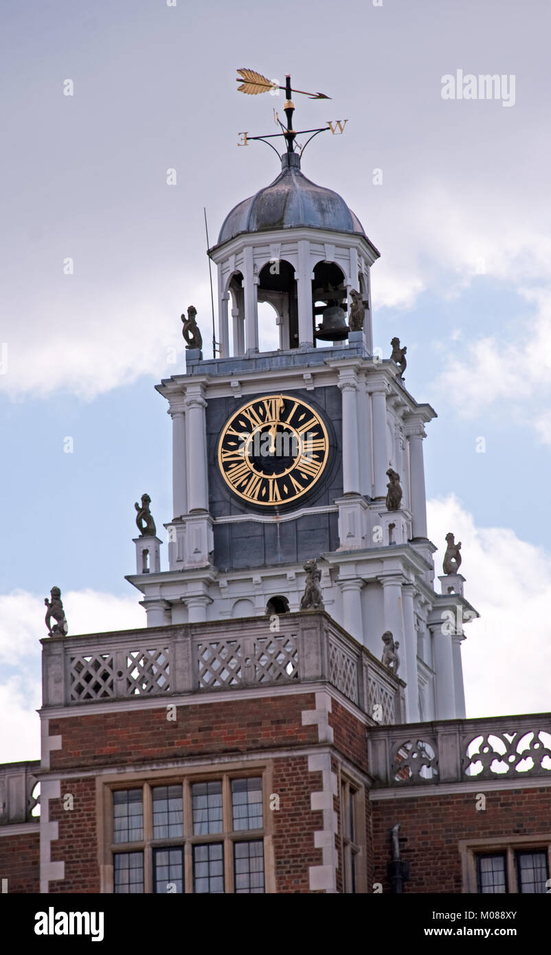 Hatfield House, Clock Bell Tower, Hertfordshire, England Stock Photo ...