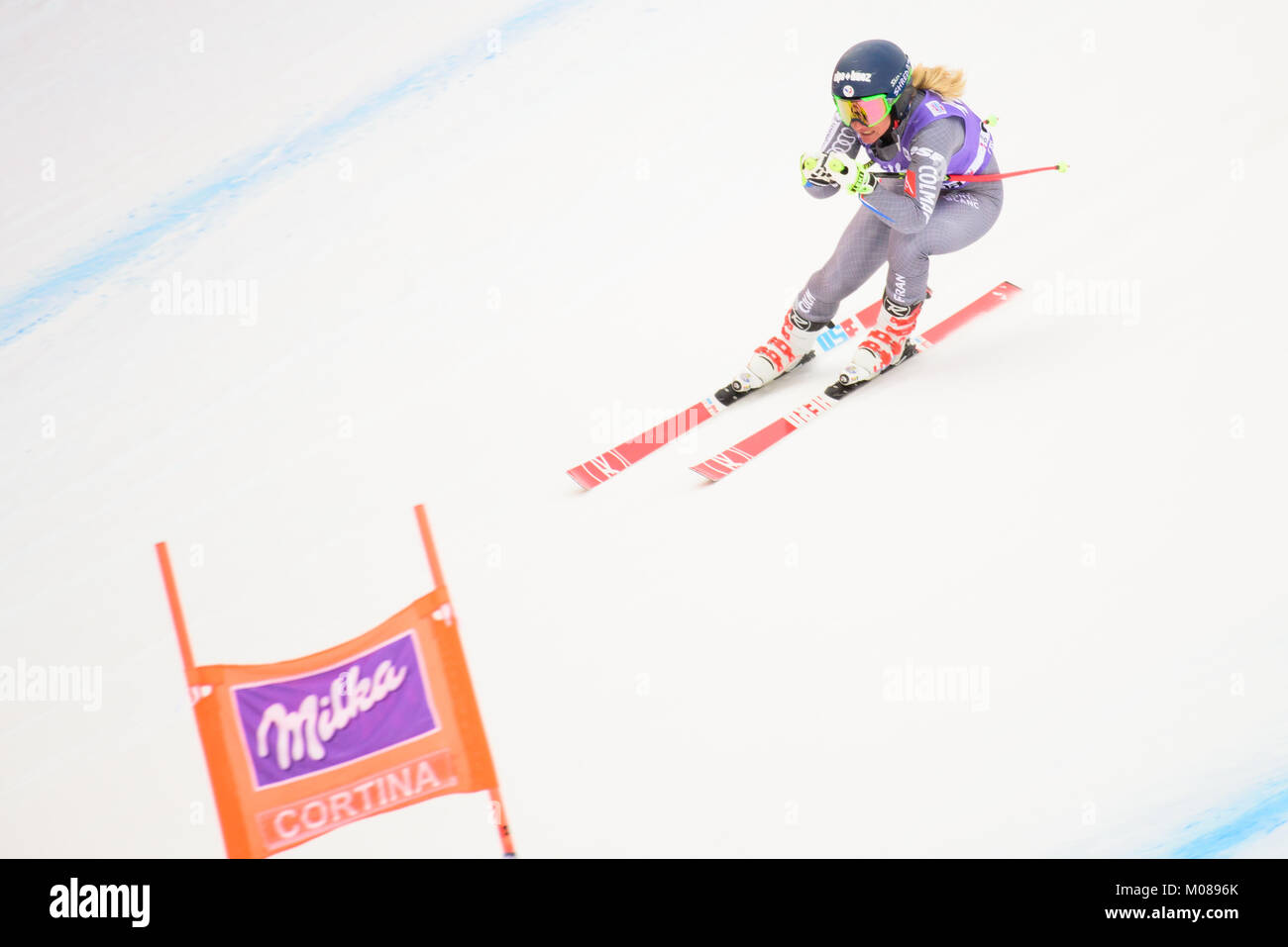 Cortina D'ampezzo, Italy. 19th Jan, 2018. Jennifer Pio tof France ...