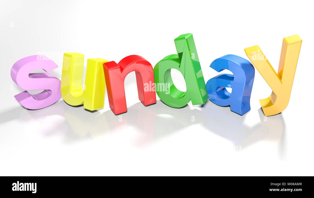 Word sunday colorful letters hi-res stock photography and images - Alamy