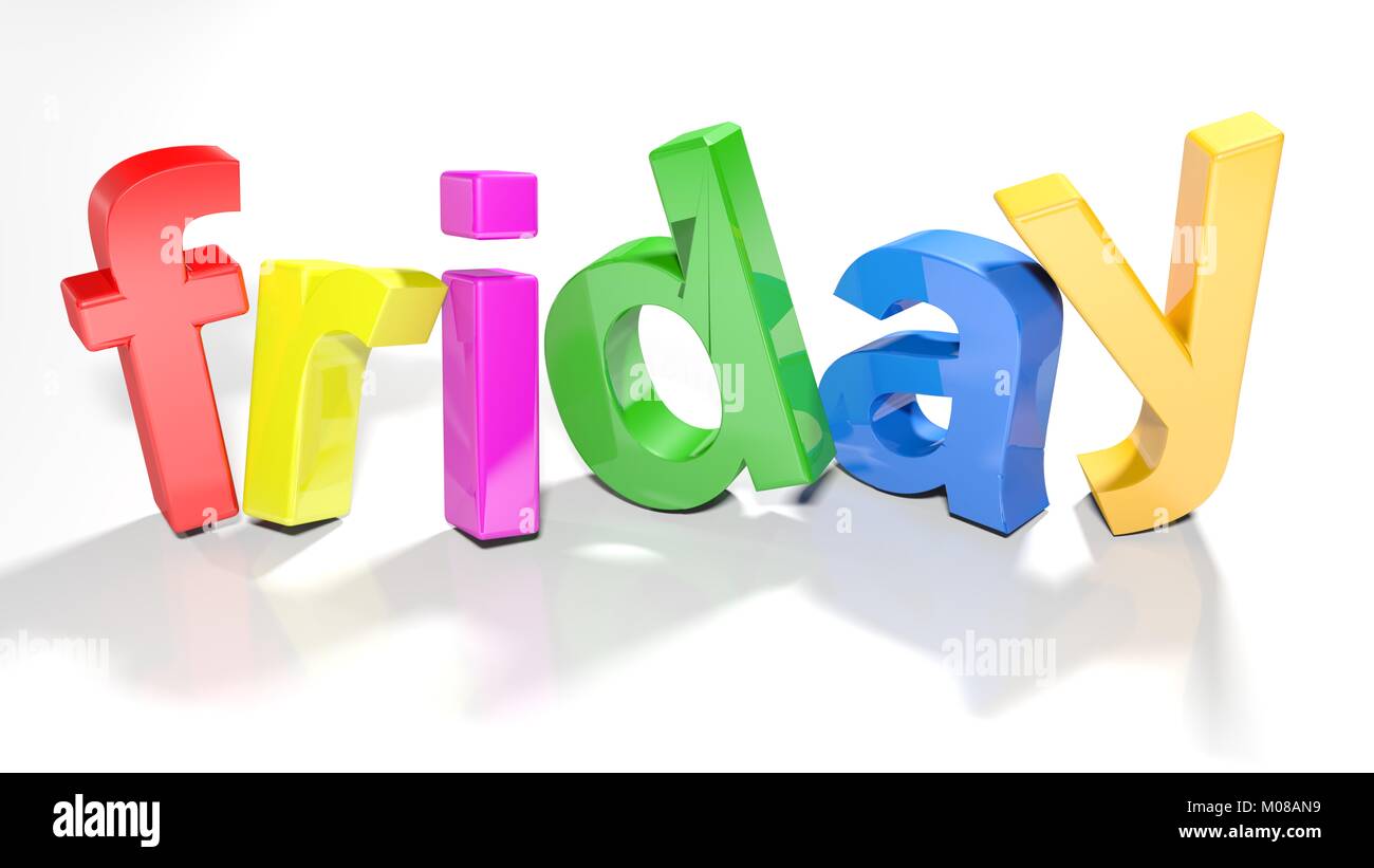 friday colorful 3D write - 3D rendering Stock Photo - Alamy friday colorful 3D write - 3D rendering Stock Photo - Alamy