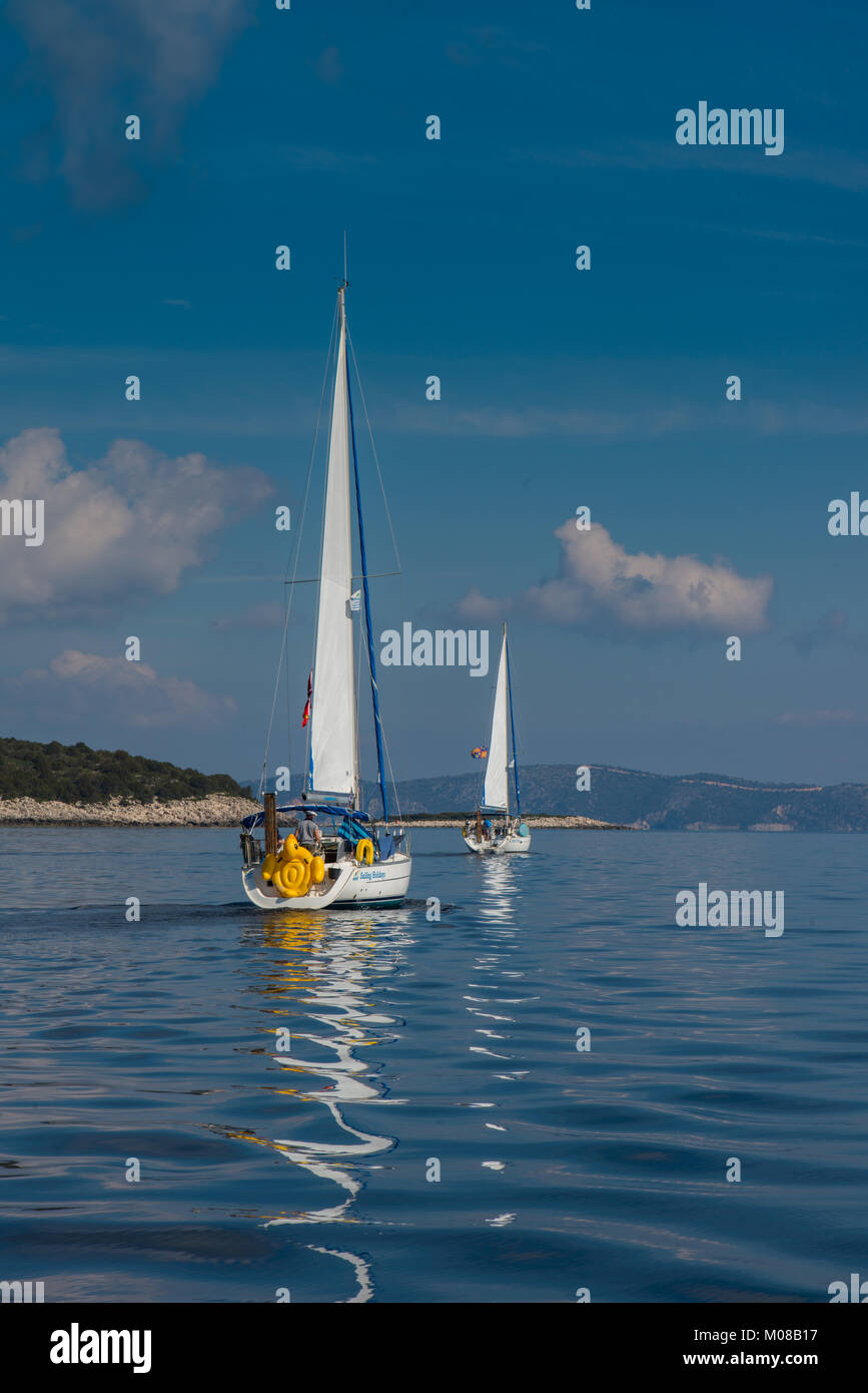 Sailing in the Ionian Islands Stock Photo - Alamy