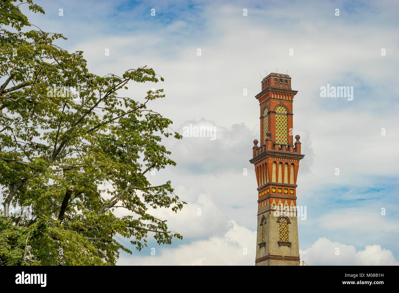 Karlsruhe city, Germany, Baden-Wurttemberg. The pretty chimney of the ...