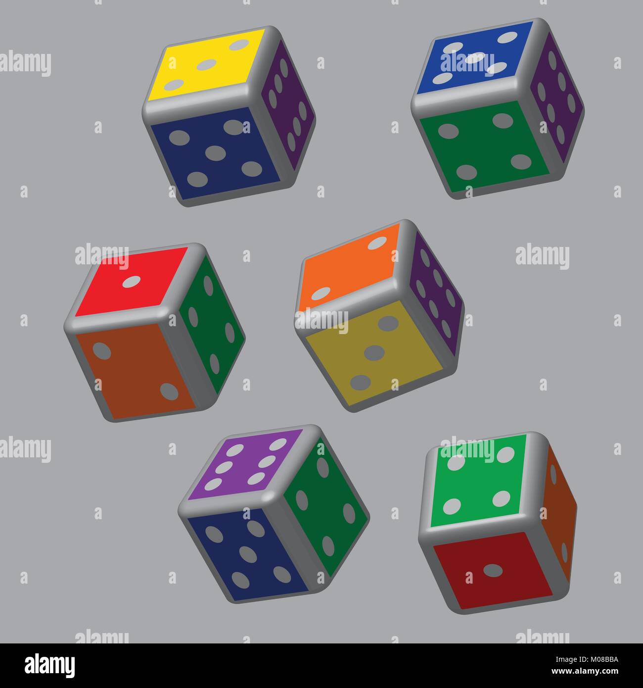 Rainbow Dice with Grey Points Stock Vector Image & Art - Alamy