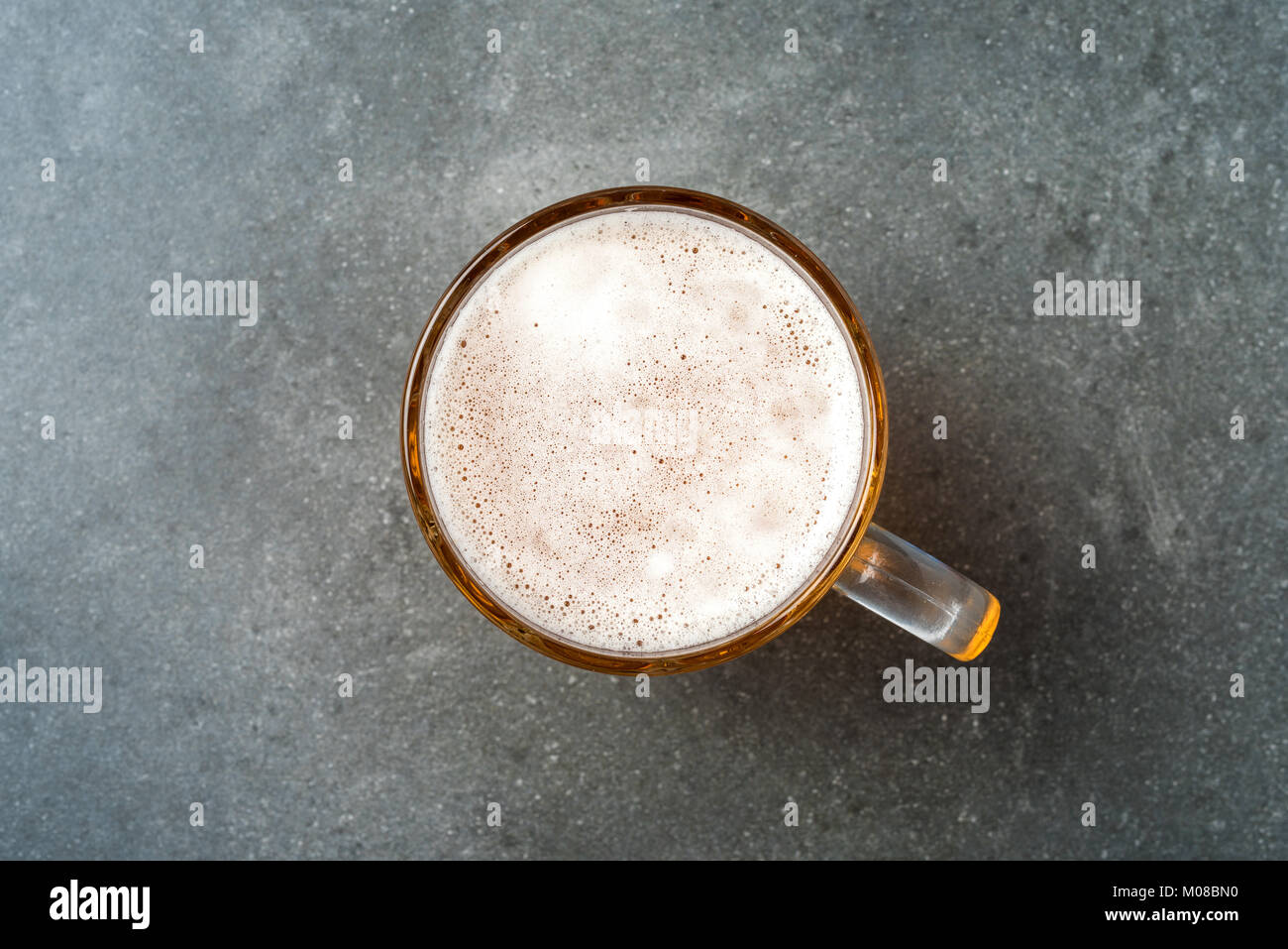 Mug of beer. Top view Stock Photo - Alamy