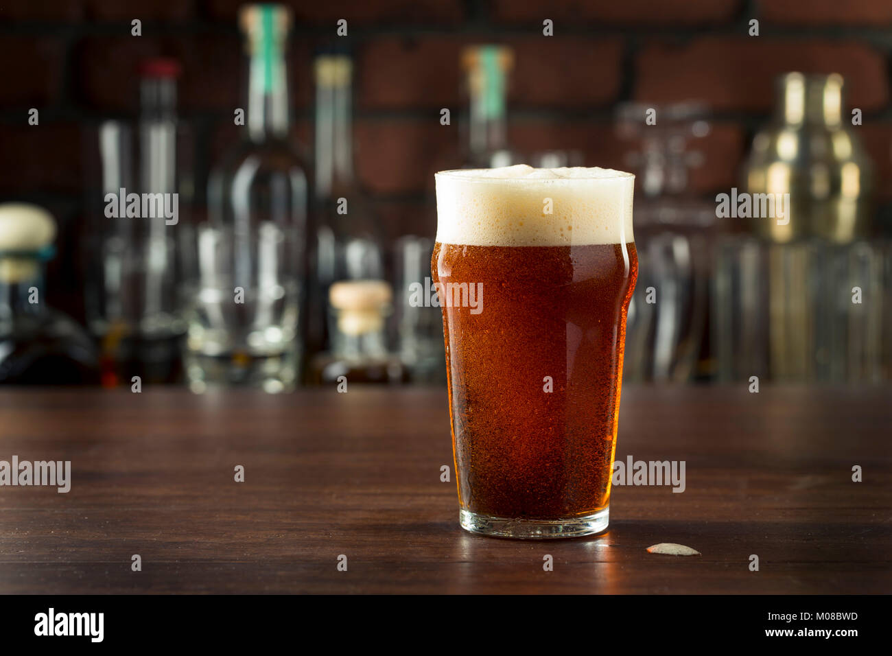 Refreshing Empty Beer Mug in a Bar Stock Photo - Alamy