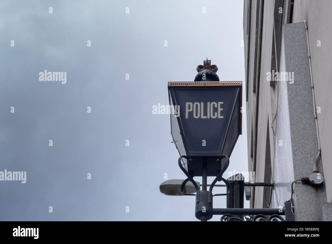 Old fashioned Police sign on a London street Stock Photo - Alamy