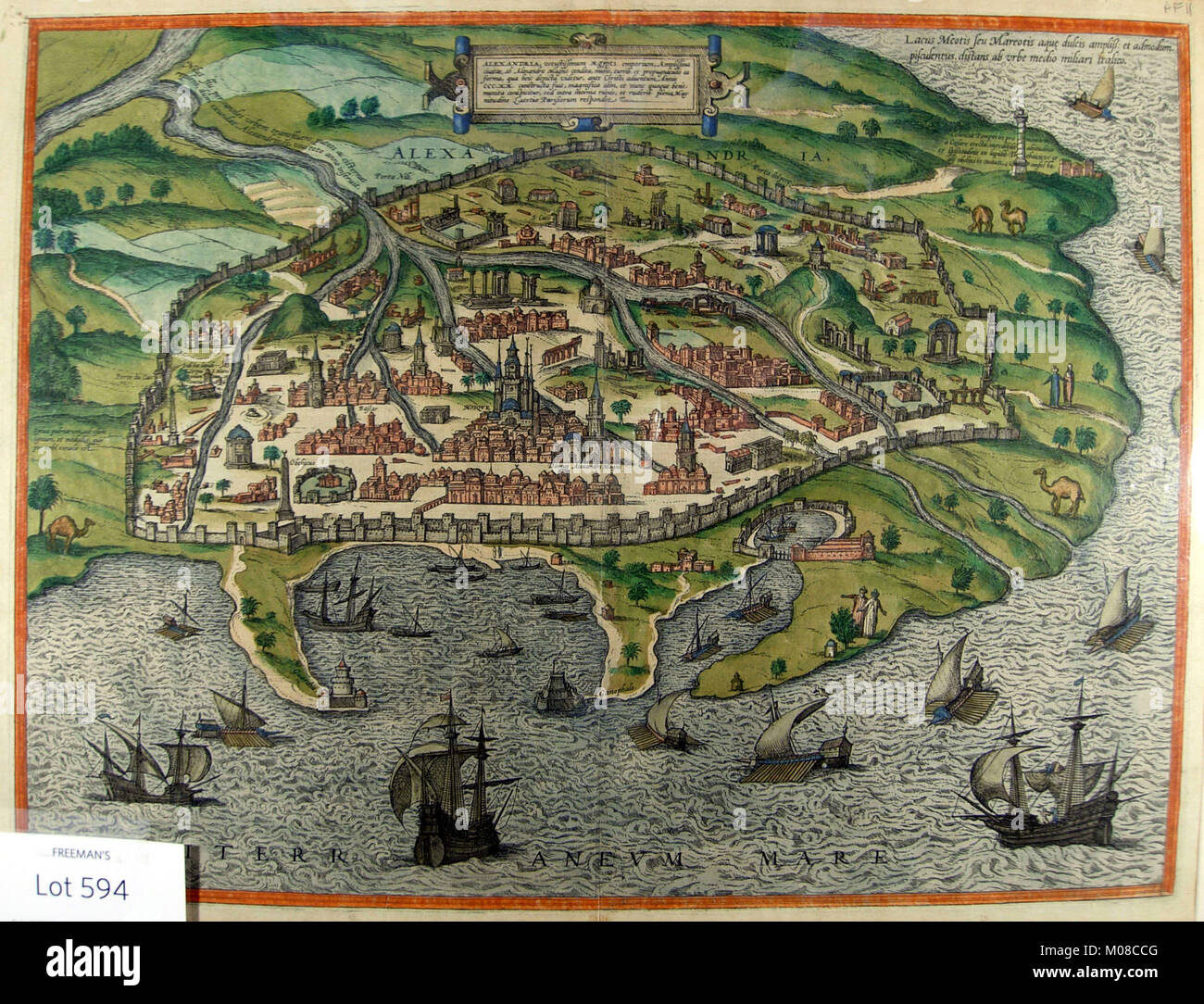 A historical map of Alexandria, showcasing the layout and key landmarks ...
