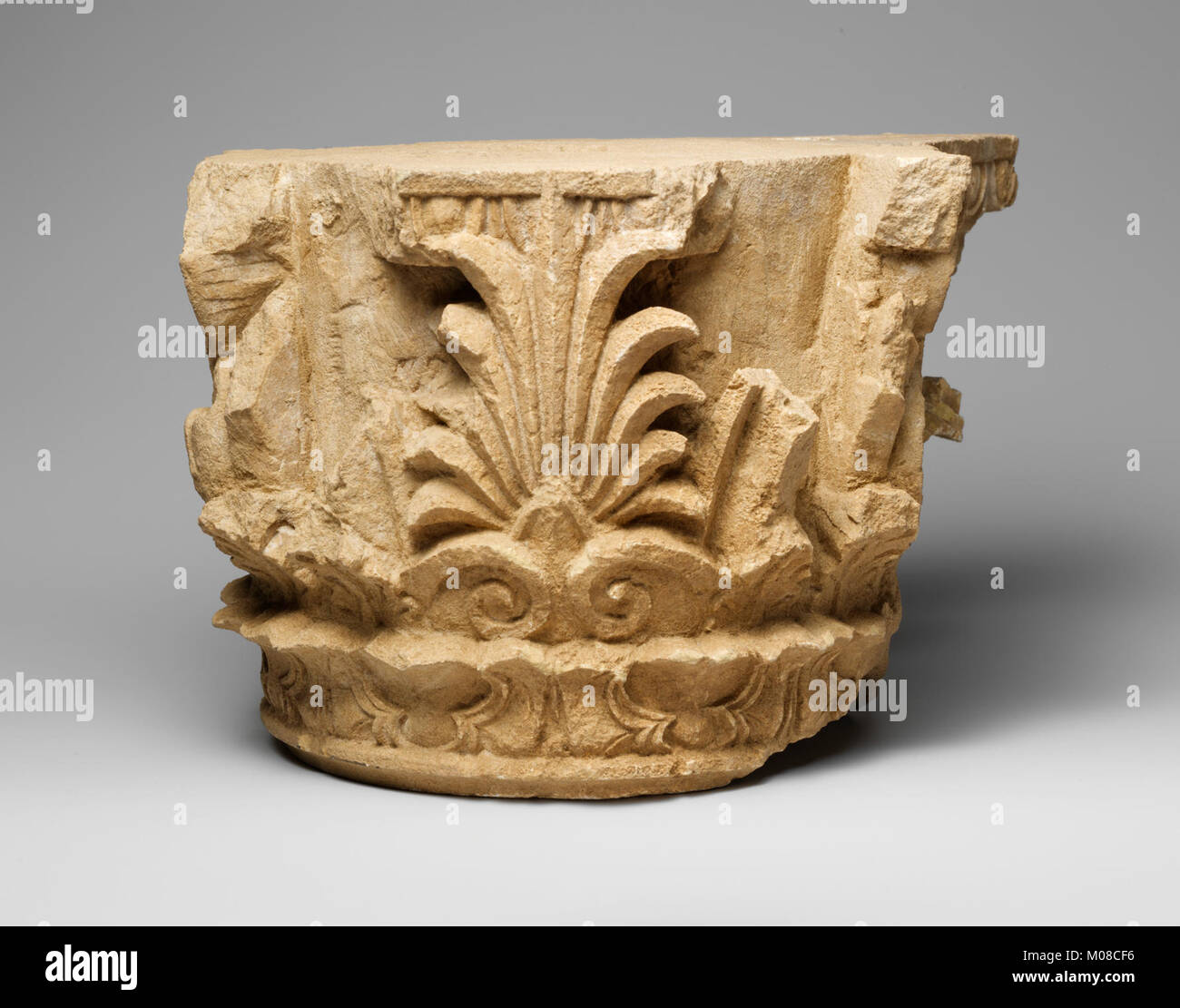 This limestone column capital, cataloged as MET DP119228, is a ...